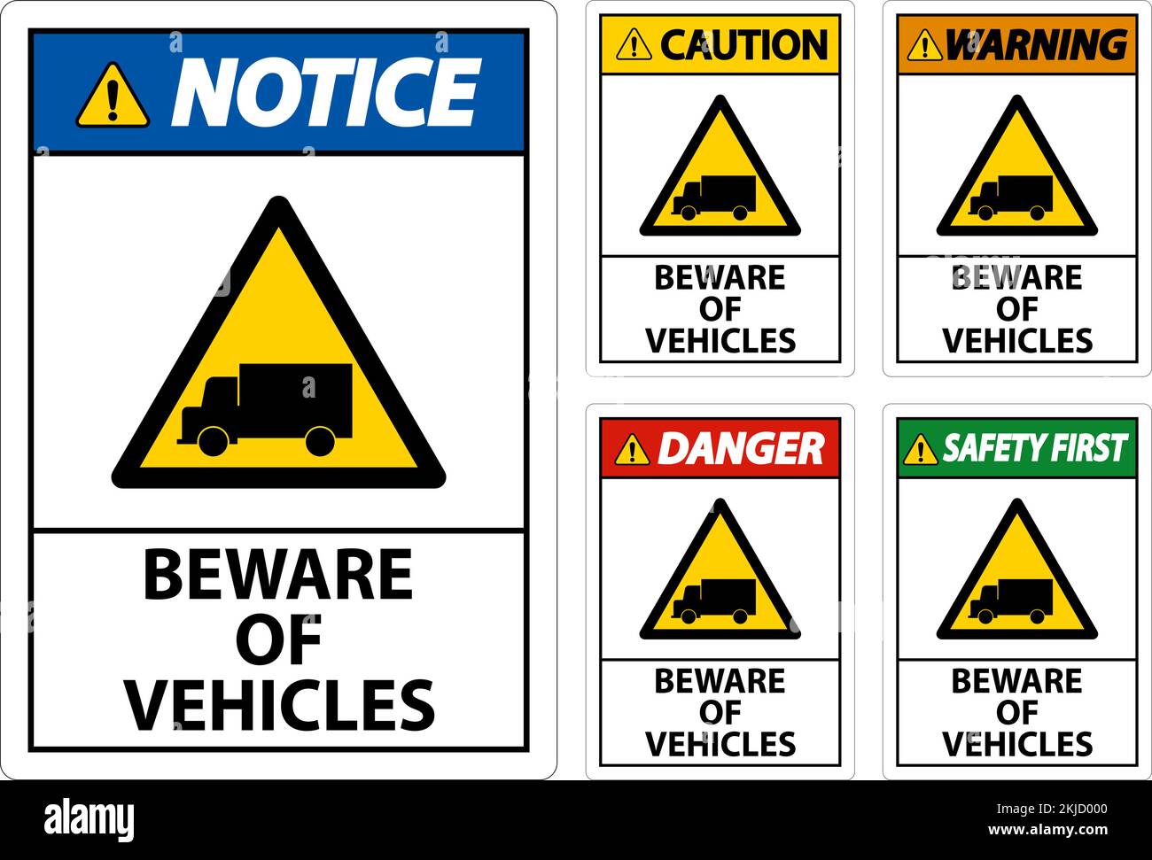 Beware of Vehicles Sign On White Background Stock Vector Image & Art ...