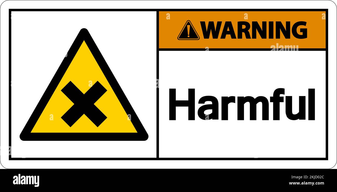 Harmful Warning Sign On White Background Stock Vector Image & Art - Alamy
