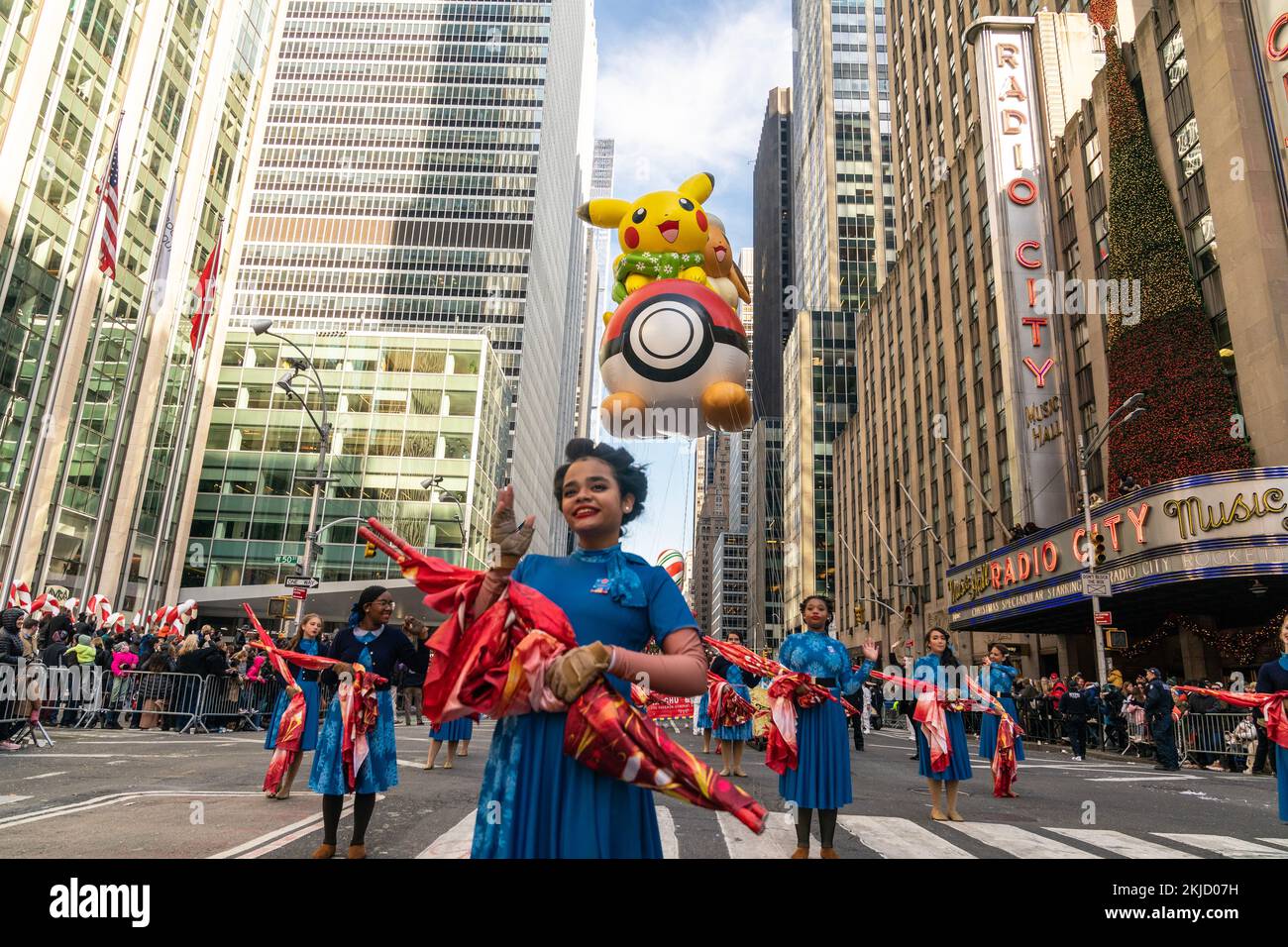 The Pikachu & Eevee Pokemon balloon flown during 96th Macy's ...