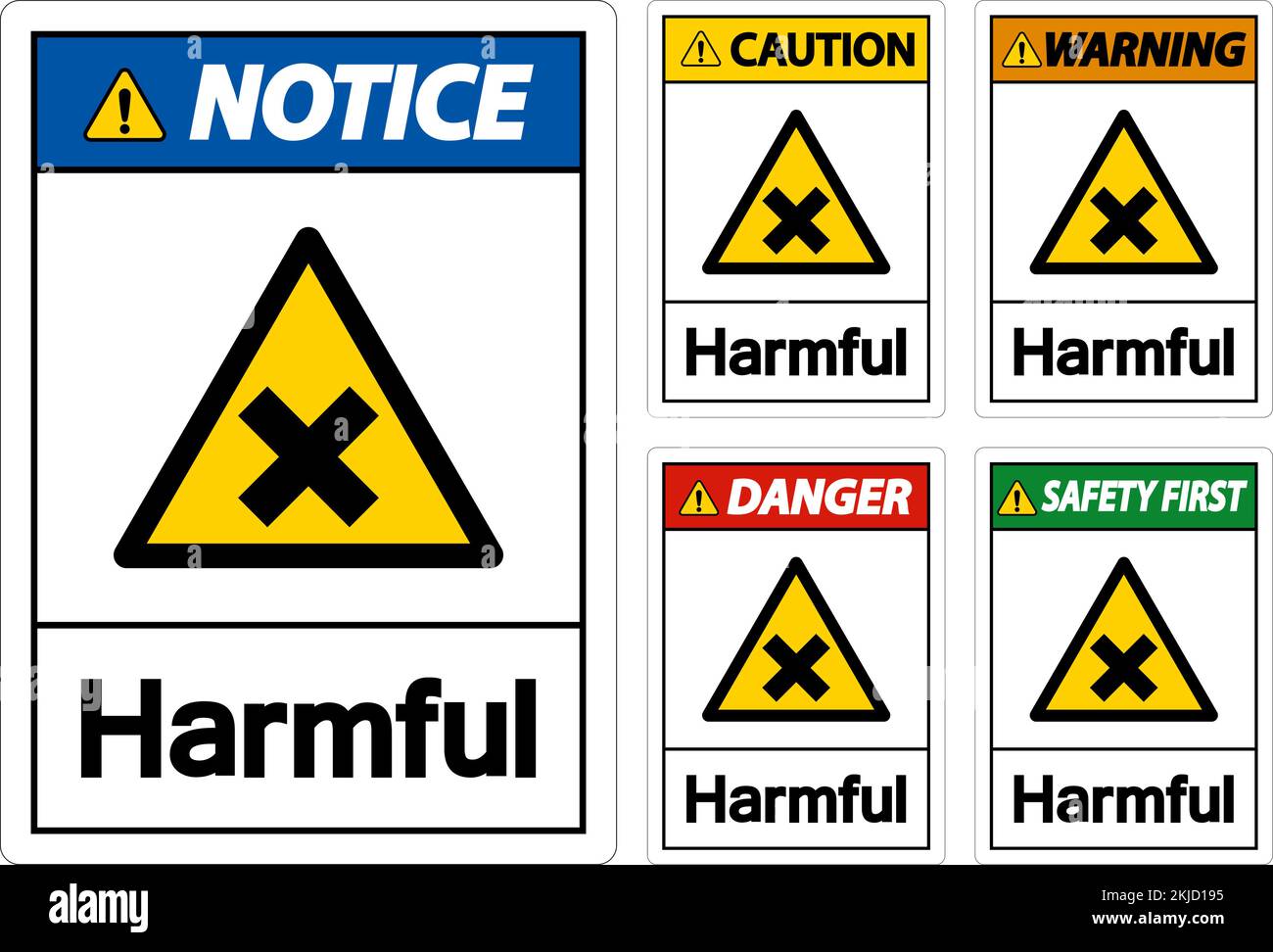 Harmful Warning Sign On White Background Stock Vector Image & Art - Alamy