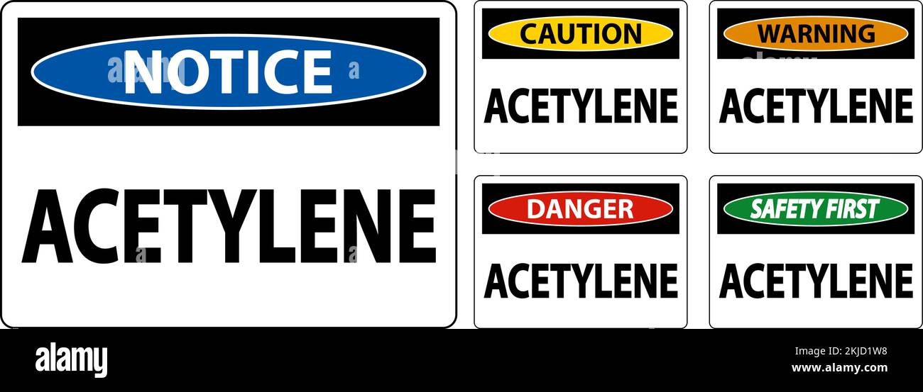 Danger Acetylene Sign On White Background Stock Vector Image & Art - Alamy