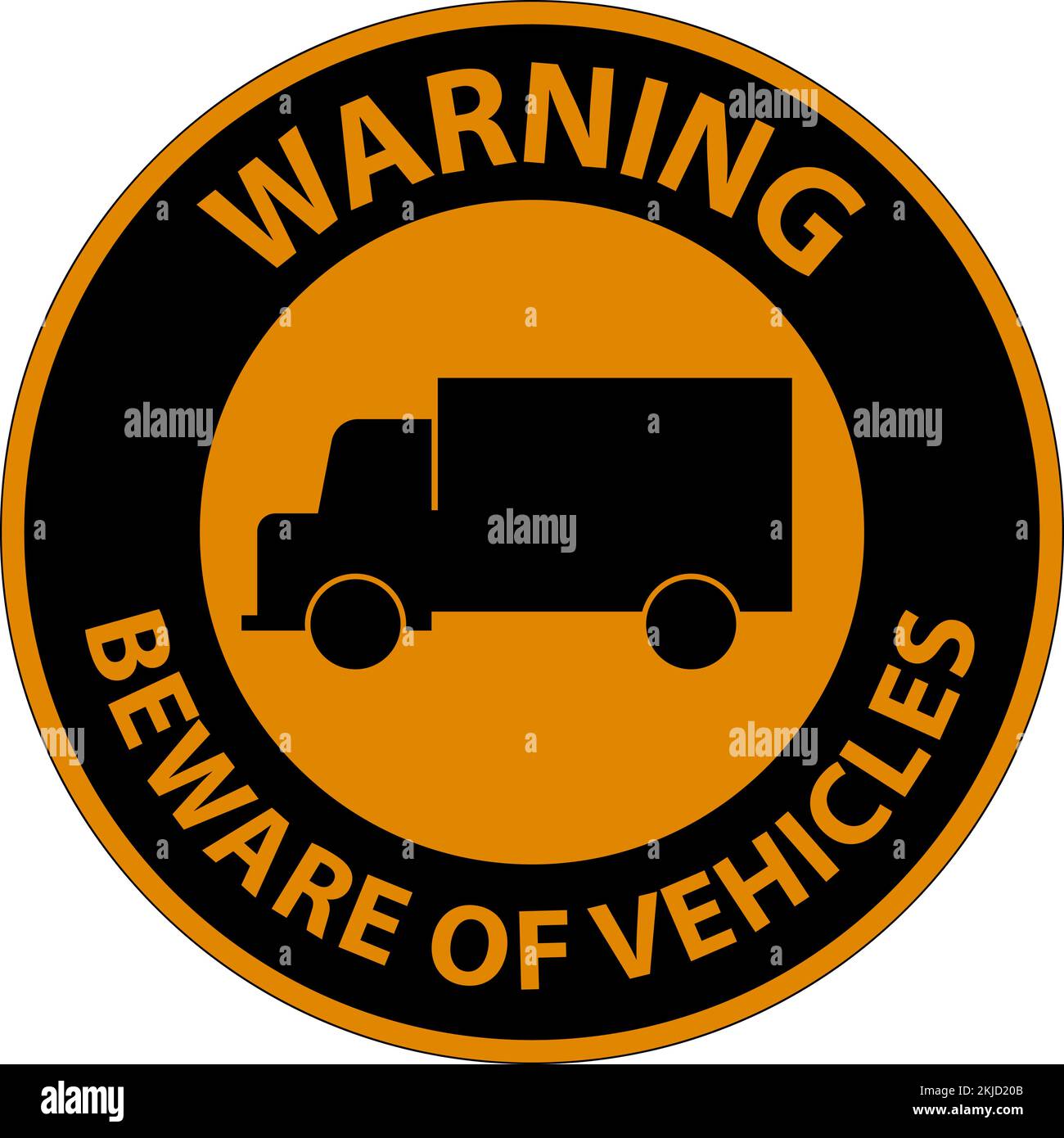 Warning Beware of Vehicles Sign On White Background Stock Vector Image ...