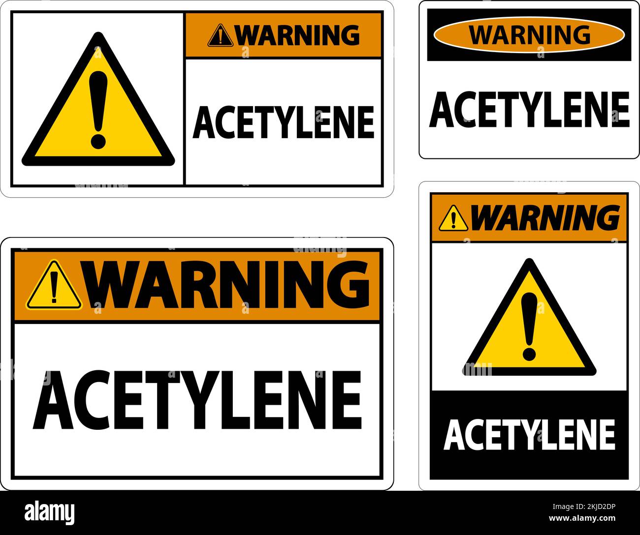 Warning Acetylene Sign On White Background Stock Vector Image & Art - Alamy