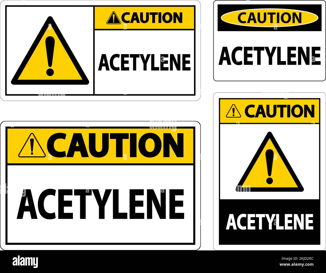 Caution Acetylene Sign On White Background Stock Vector Image & Art - Alamy