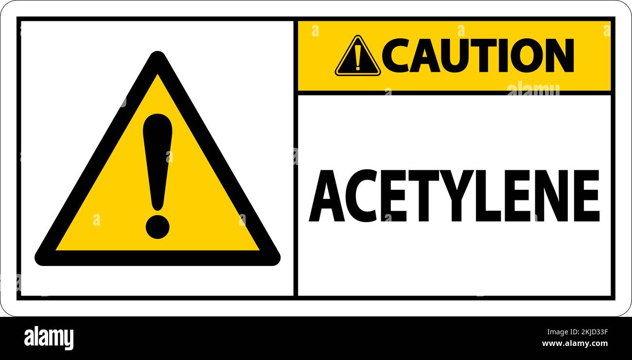 Caution Acetylene Sign On White Background Stock Vector Image & Art - Alamy
