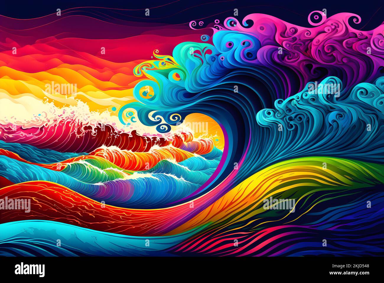 Rainbow Ocean Wave