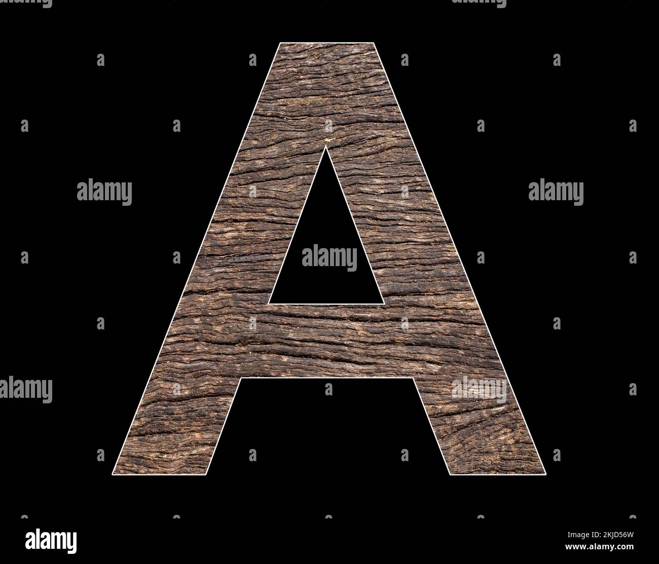 Uppercase letter A of the alphabet - Rustic tree cortex texture Stock ...
