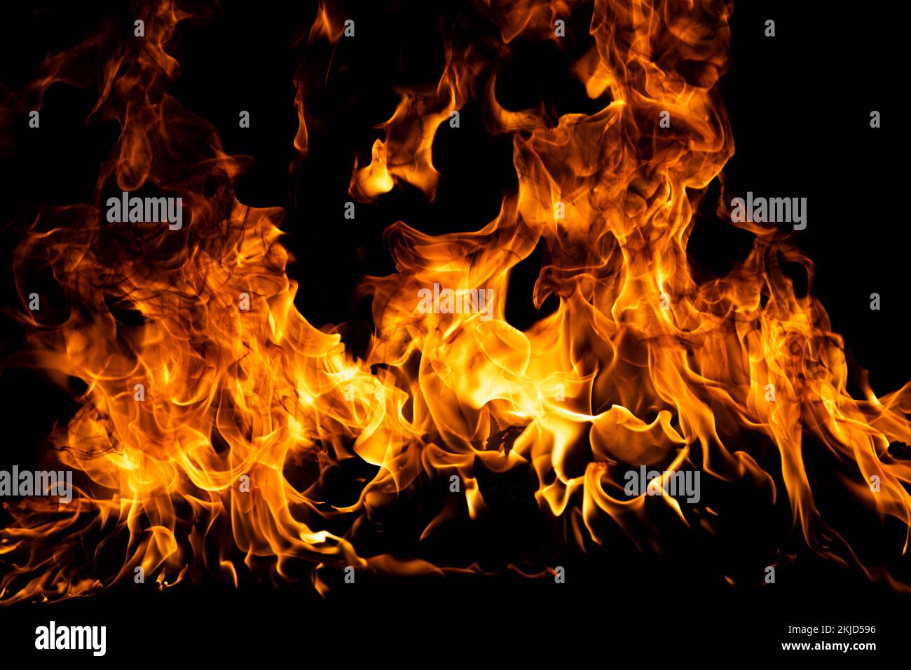 Flame fires. Burn lights on a black background. Fire flames on black ...