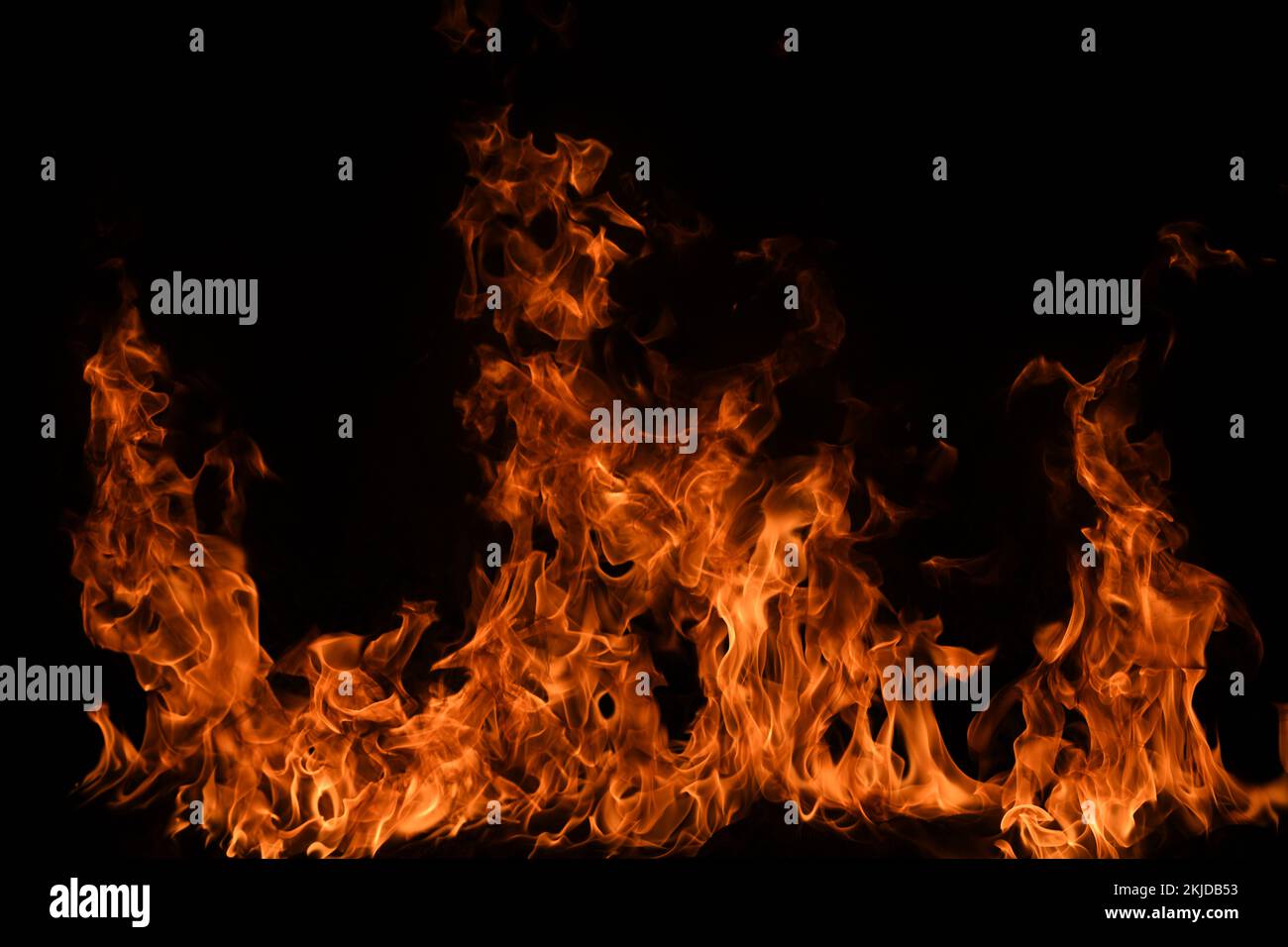 Texture of fire on a black background. Abstract fire flame background ...