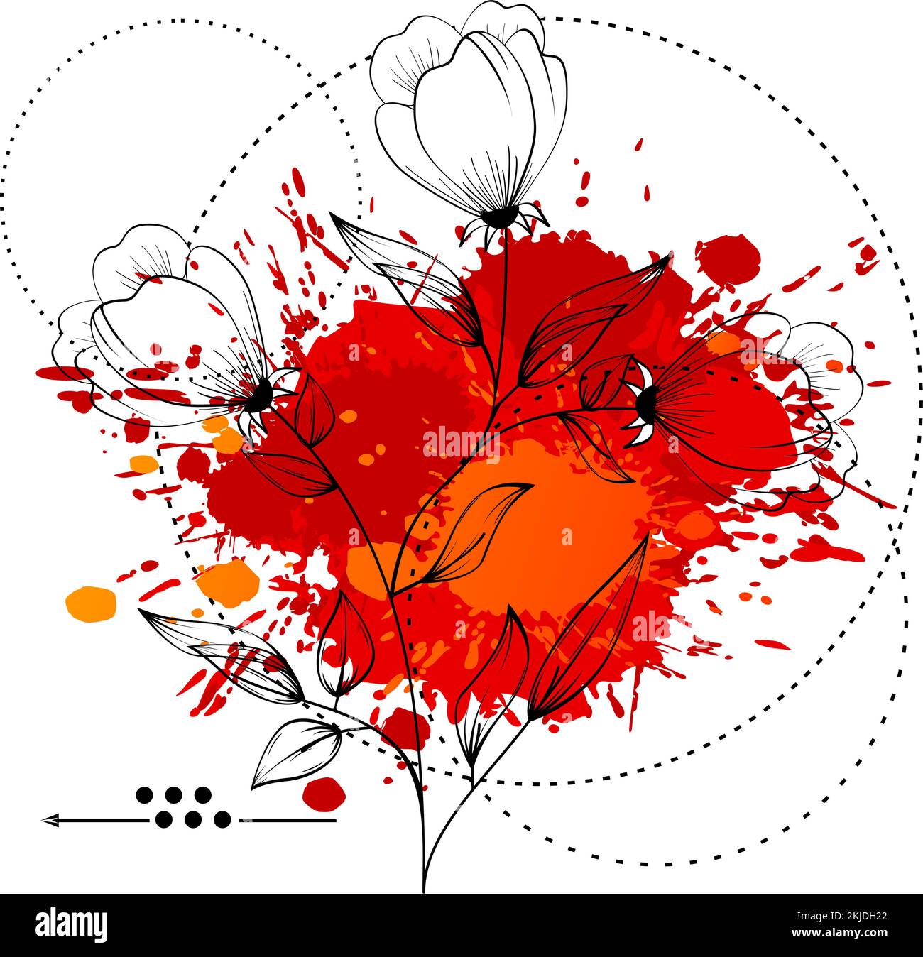splatter colors tattoo flowers illustration in vector format Stock ...