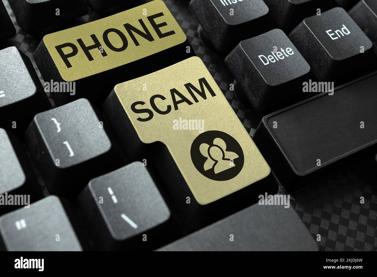 Handwriting text Phone Scam. Word for getting unwanted calls to promote products or service ...