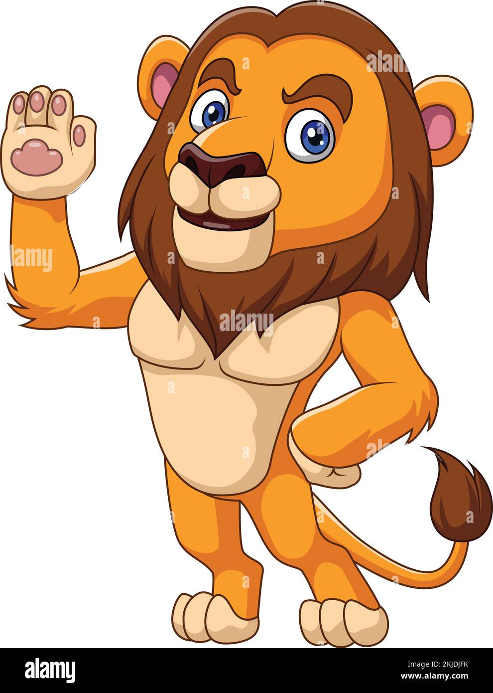 Cartoon funny lion waving hand Stock Vector Image & Art - Alamy