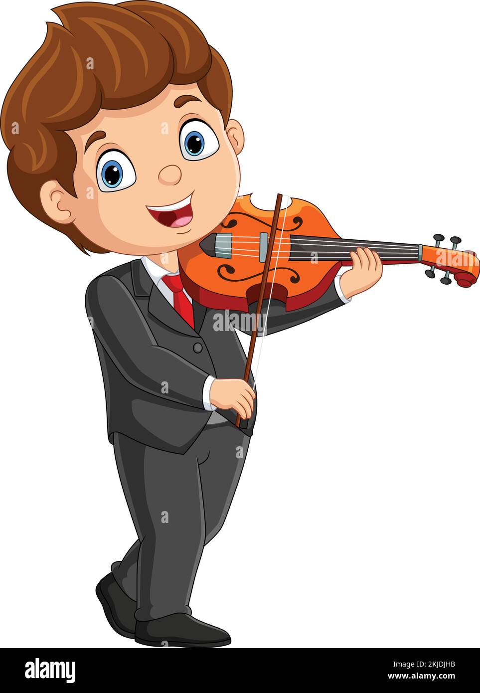 Cartoon little boy playing a violin Stock Vector Image & Art - Alamy