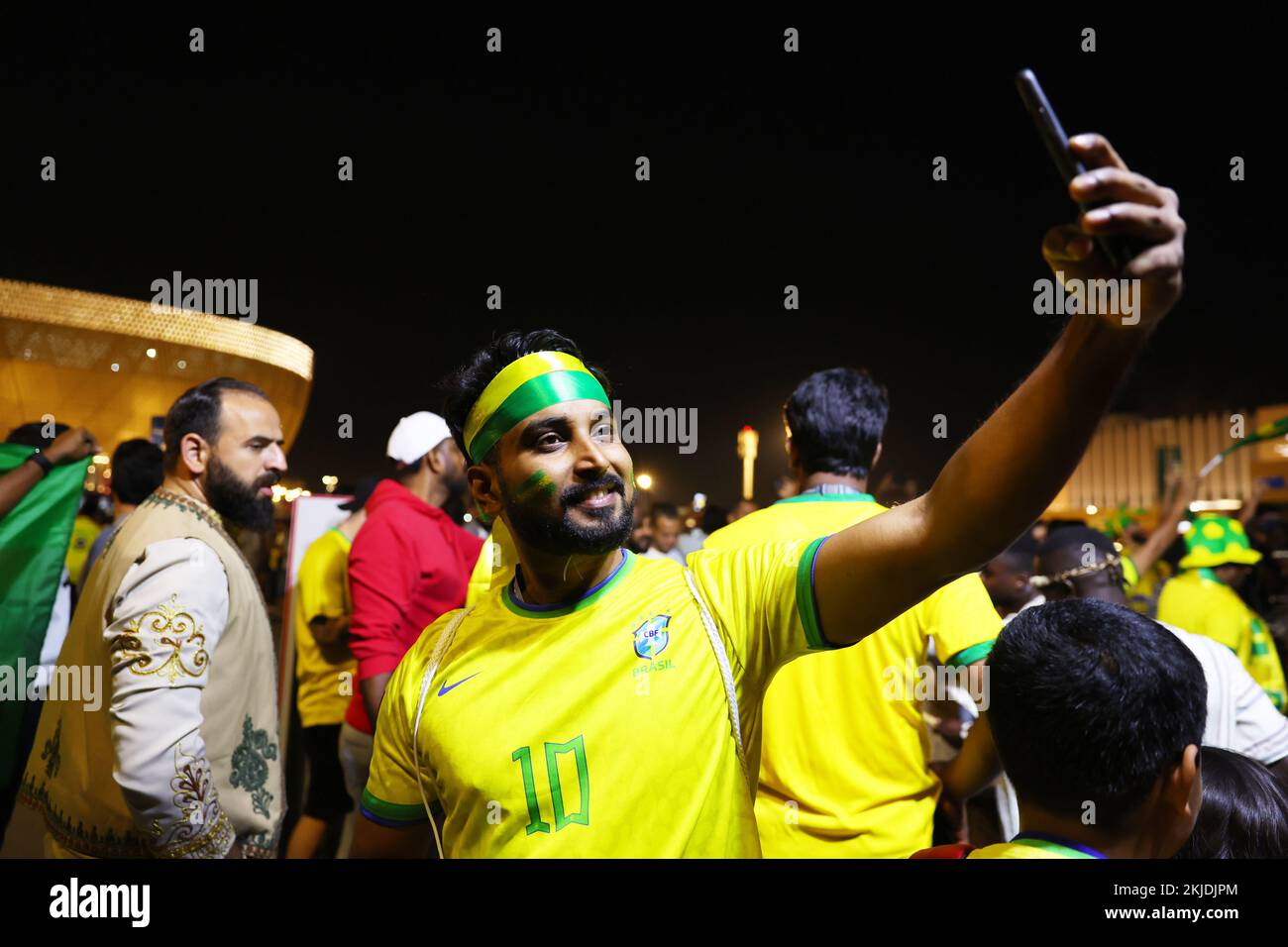 Lusail, Qatar. 24th Nov, 2022. Brazil fans (BRA) Football/Soccer : FIFA ...