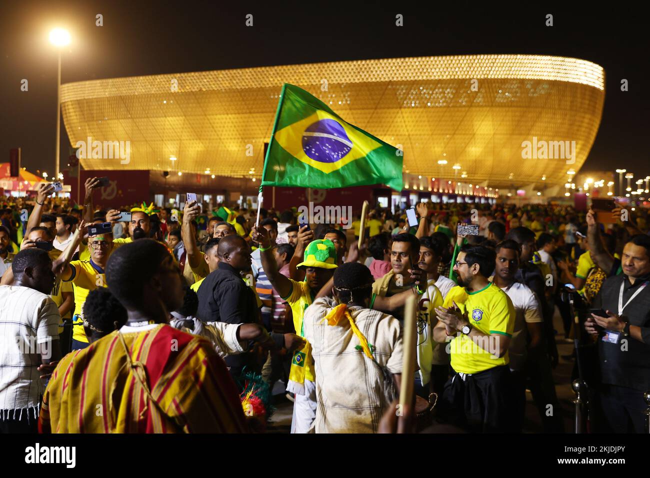 Lusail, Qatar. 24th Nov, 2022. Brazil fans (BRA) Football/Soccer : FIFA ...