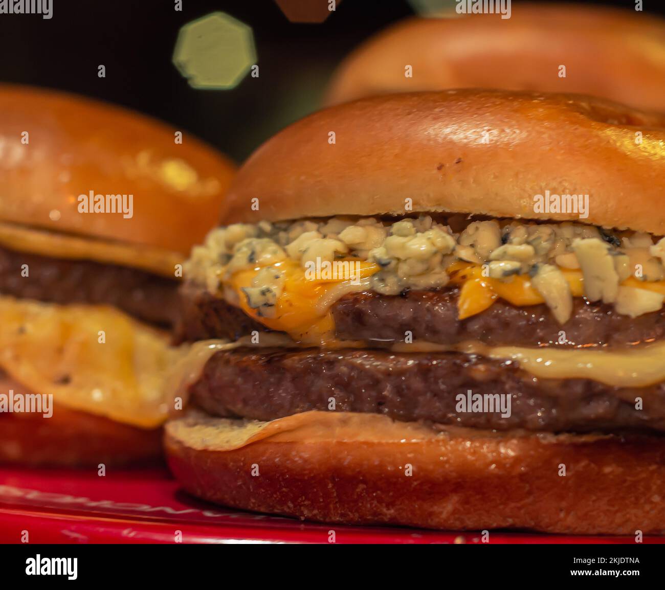 Delicious fresh home made Burguers with vegetables, Food advertising ...