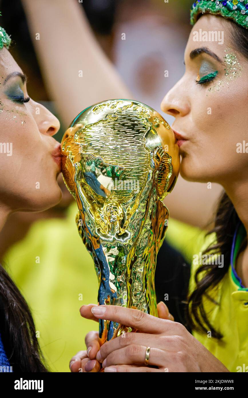 Lusail, Qatar. 24th Nov, 2022. Brazilian fans during the match between ...