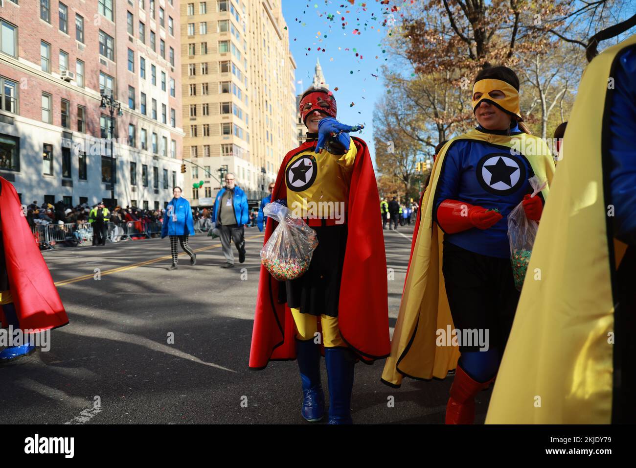 NEW YORK, NEW YORK - November 24, 2022: A member of the Super Hero ...
