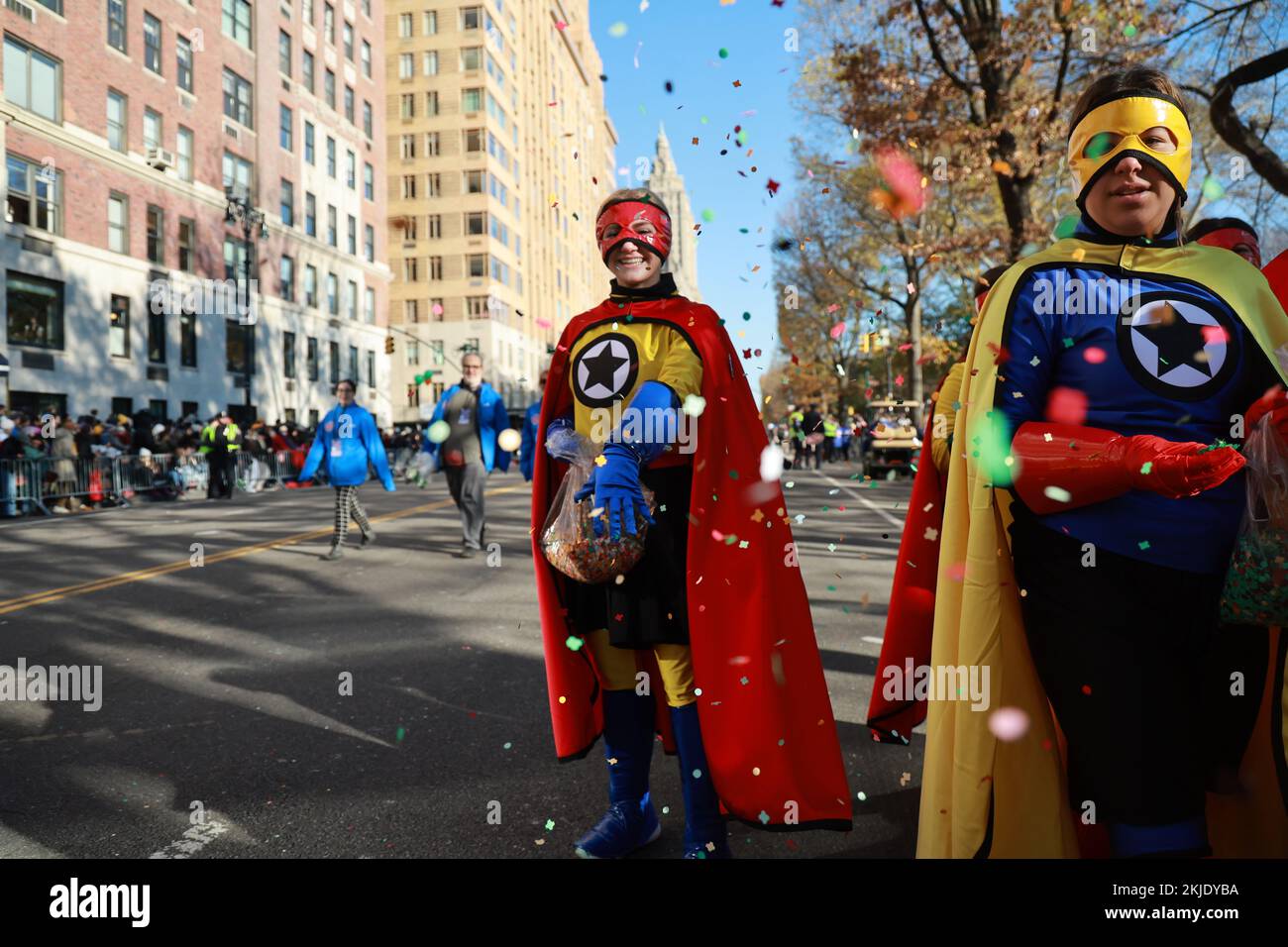 NEW YORK, NEW YORK - November 24, 2022: A member of the Super Hero ...
