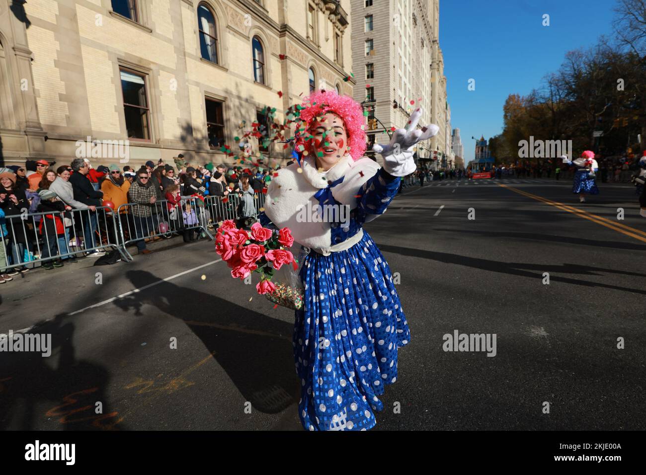 NEW YORK, NEW YORK - November 24, 2022: A member of the Wedding Belly ...