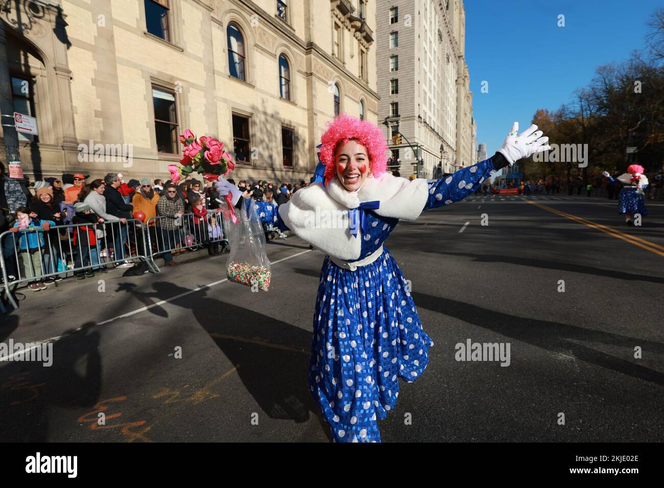 NEW YORK, NEW YORK - November 24, 2022: A member of the Wedding Belly ...