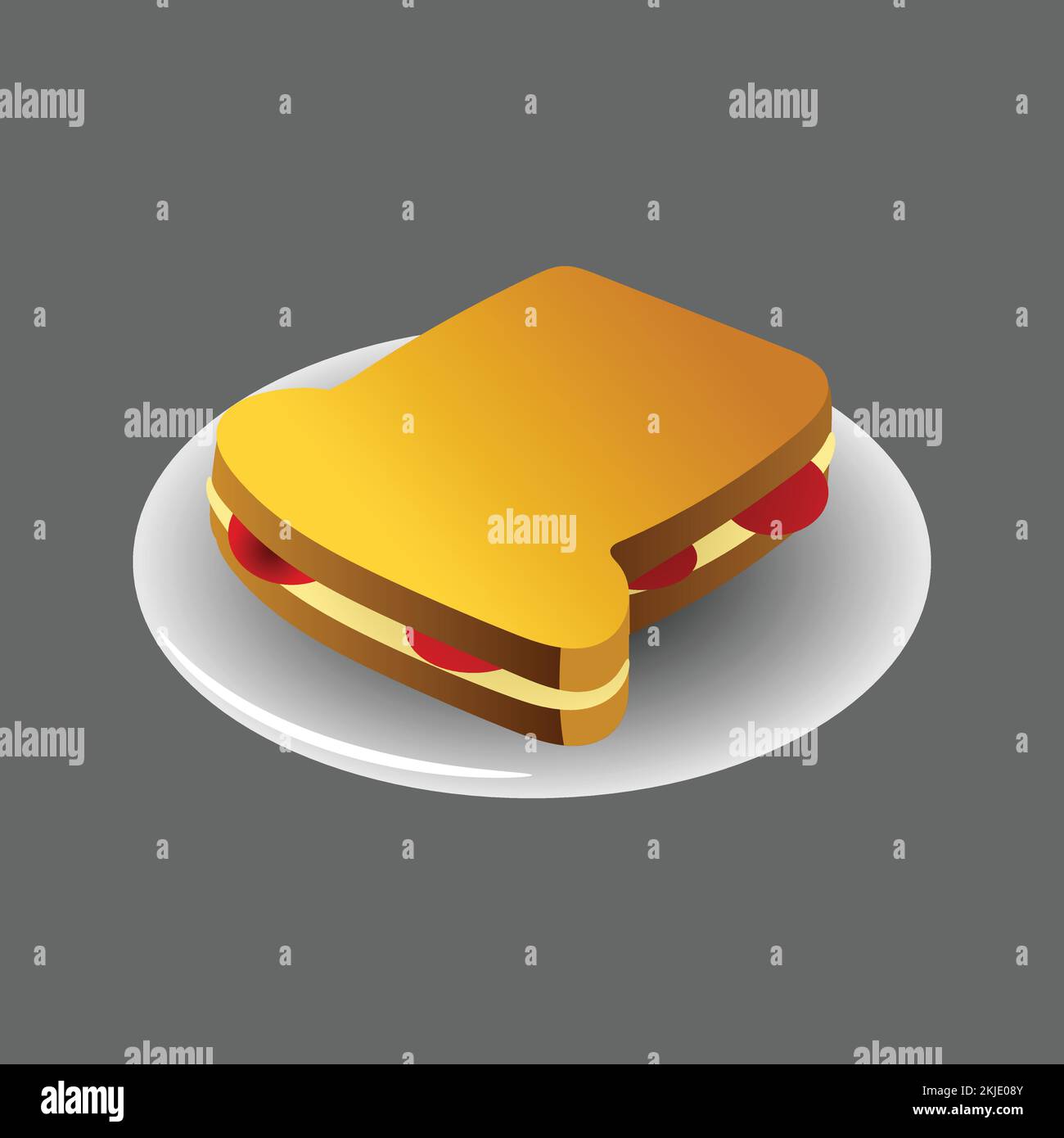 Toast Icon. Fast Food Concept, Cartoon of Sickle Vector Icon for Web ...