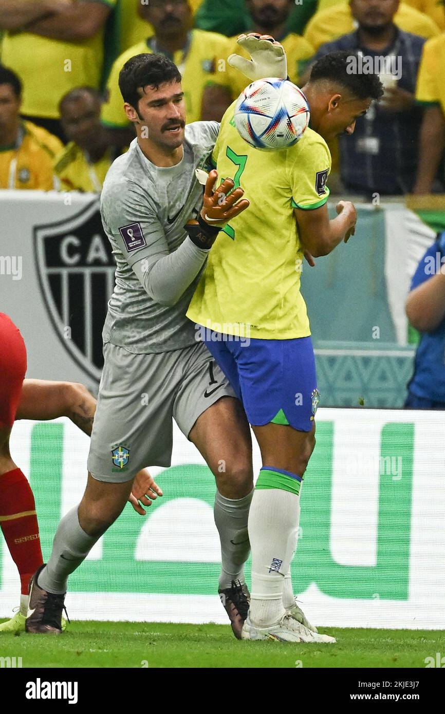 Danilo and Ederson of Brazil of Brazil during Brasil v Serbie match of ...