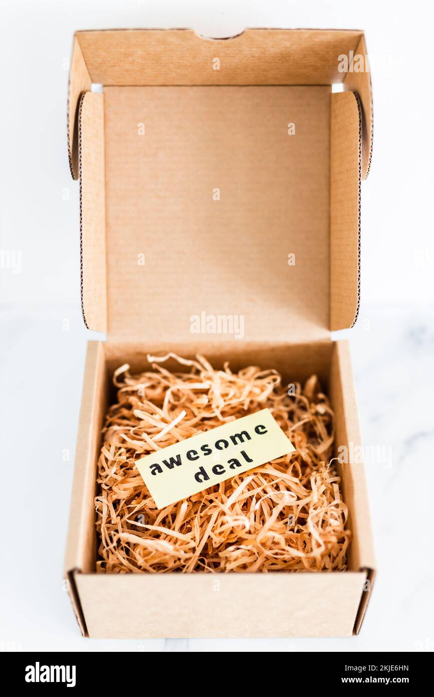 promotions and shopping over the festive season, parcel or gift box ...