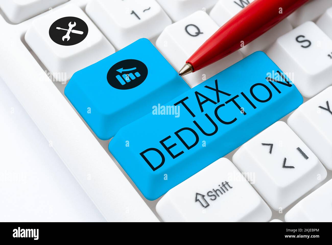 Text sign showing Tax Deduction. Concept meaning amount subtracted from ...