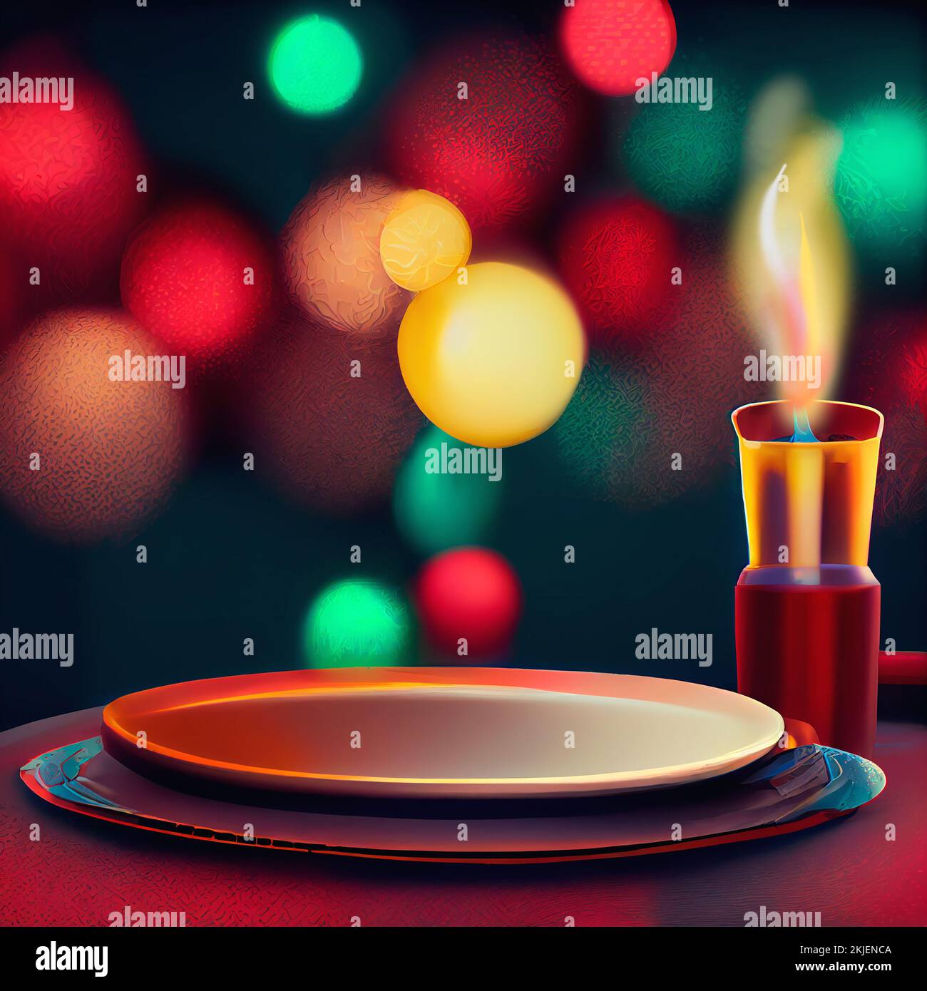 Beautiful decorated table at christmas dinner Stock Photo - Alamy