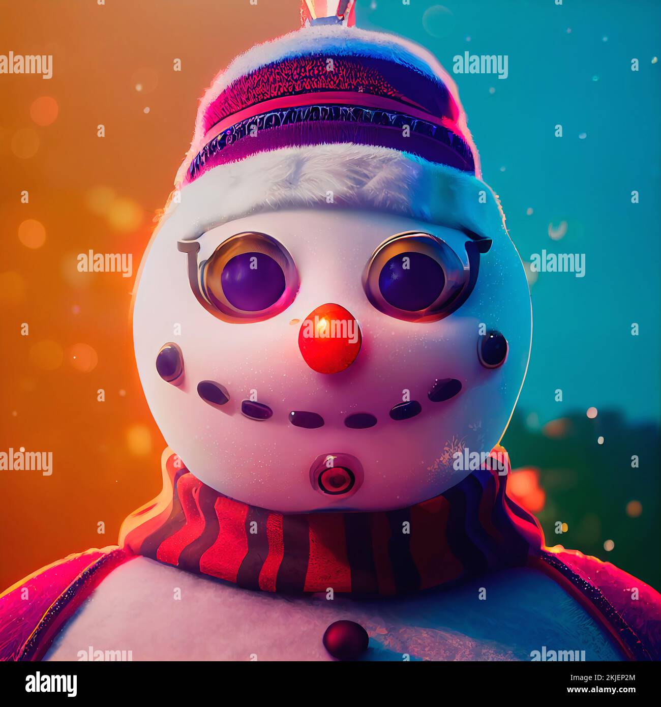 close portrait of beautiful snowman Stock Photo - Alamy