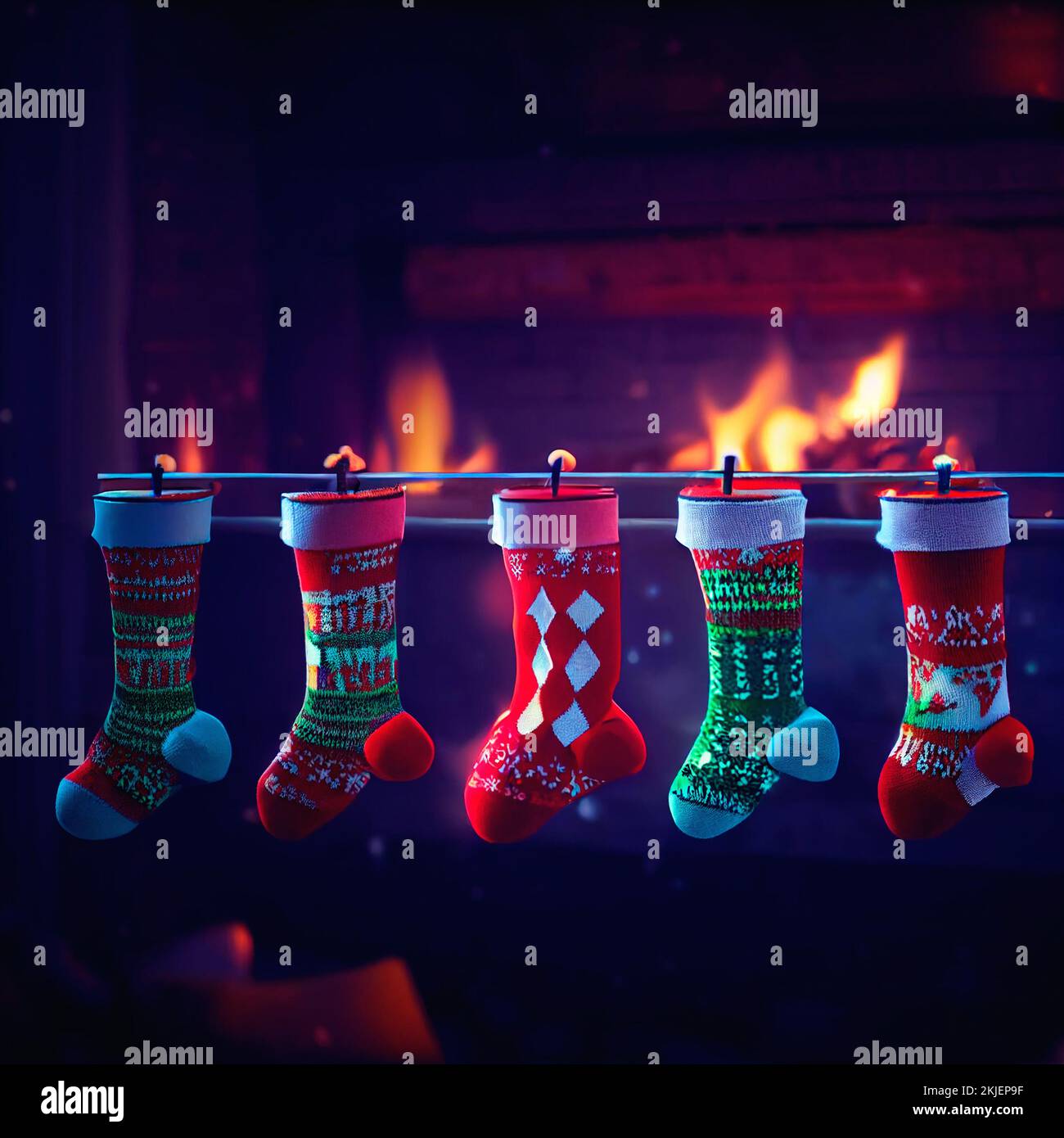 Christmas stockings fire hi-res stock photography and images - Alamy