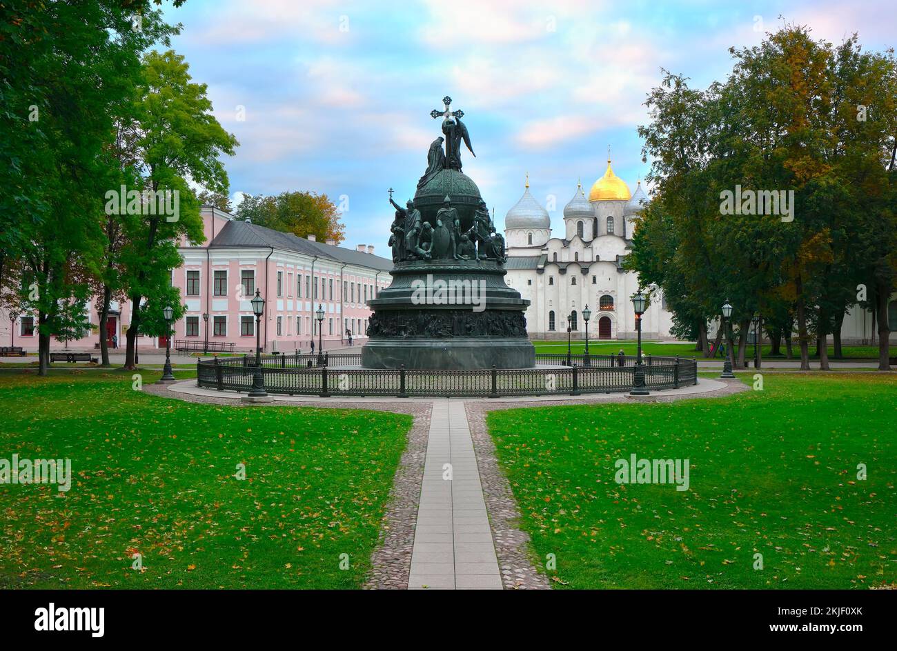 Veliky Novgorod, Russia, 10.01.2022. The courtyard of the Novgorod ...