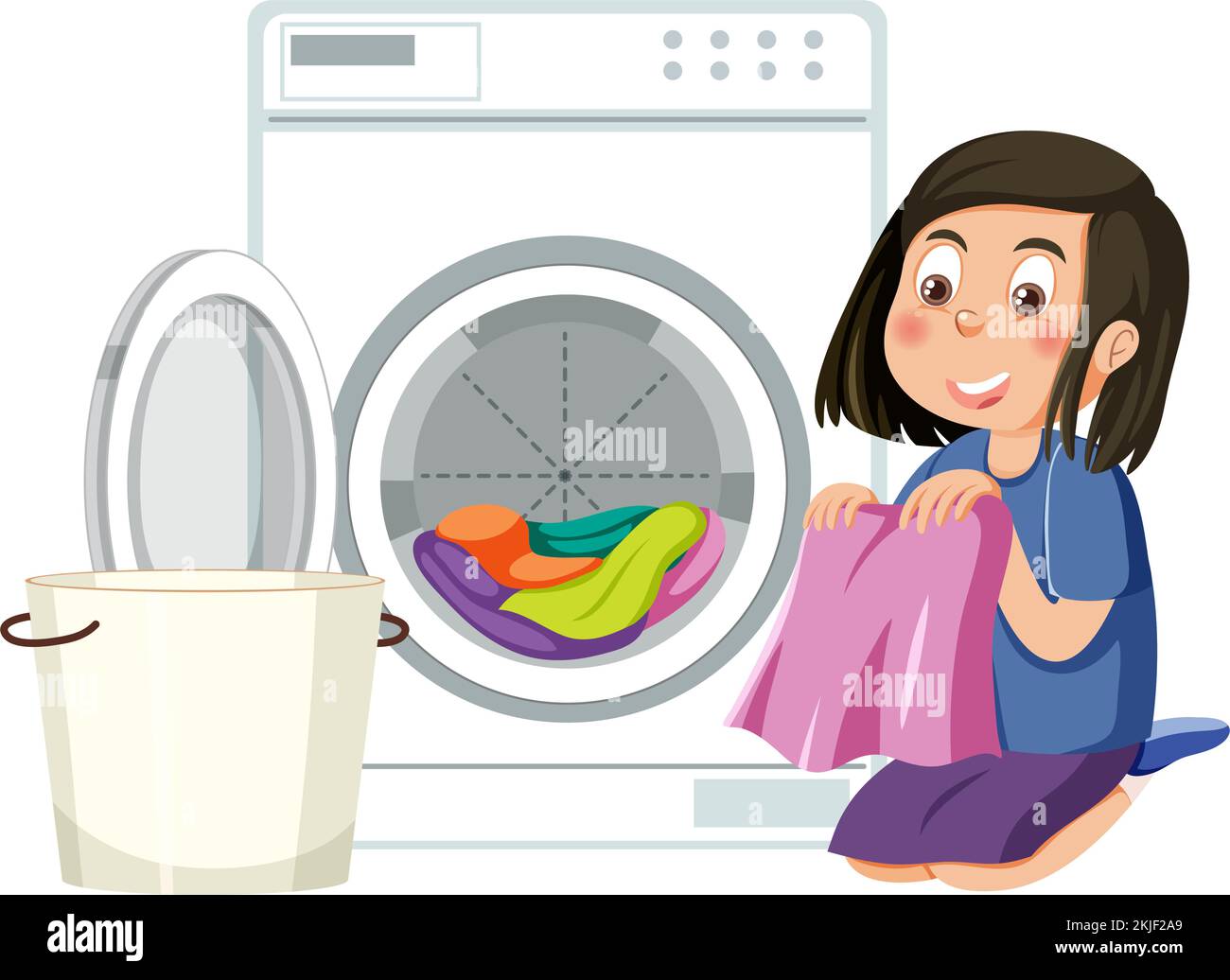 Cartoon character of kid cleaning illustration Stock Vector Image & Art ...