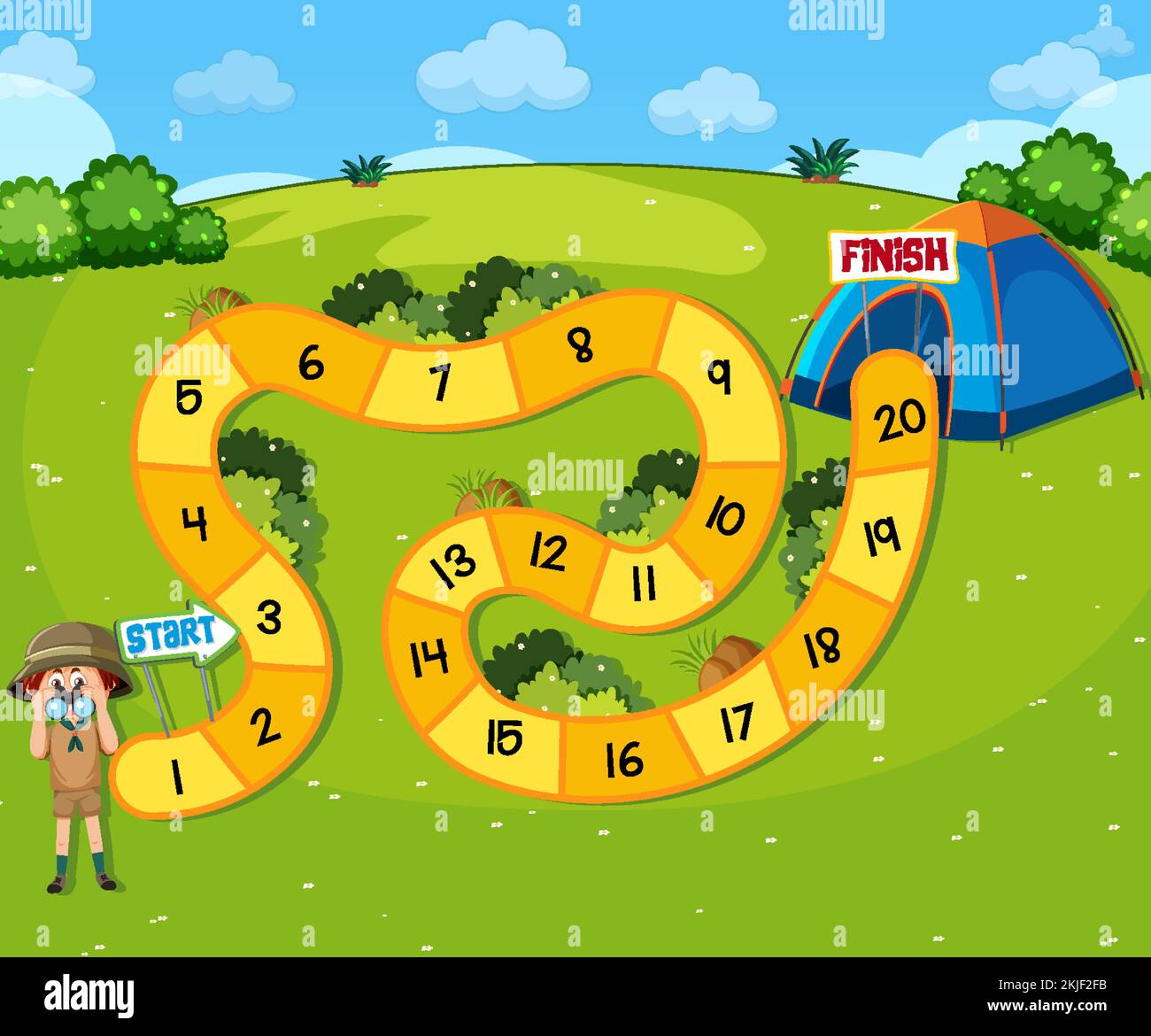 Maze game template in camping theme for kids illustration Stock Vector ...