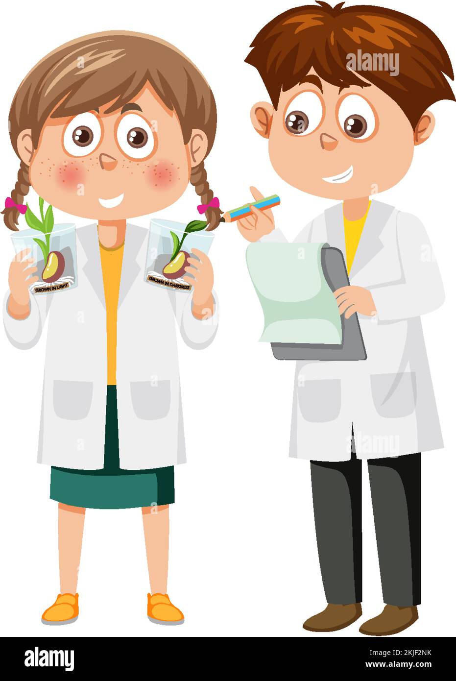 Scientist kids doing science experiment illustration Stock Vector Image ...