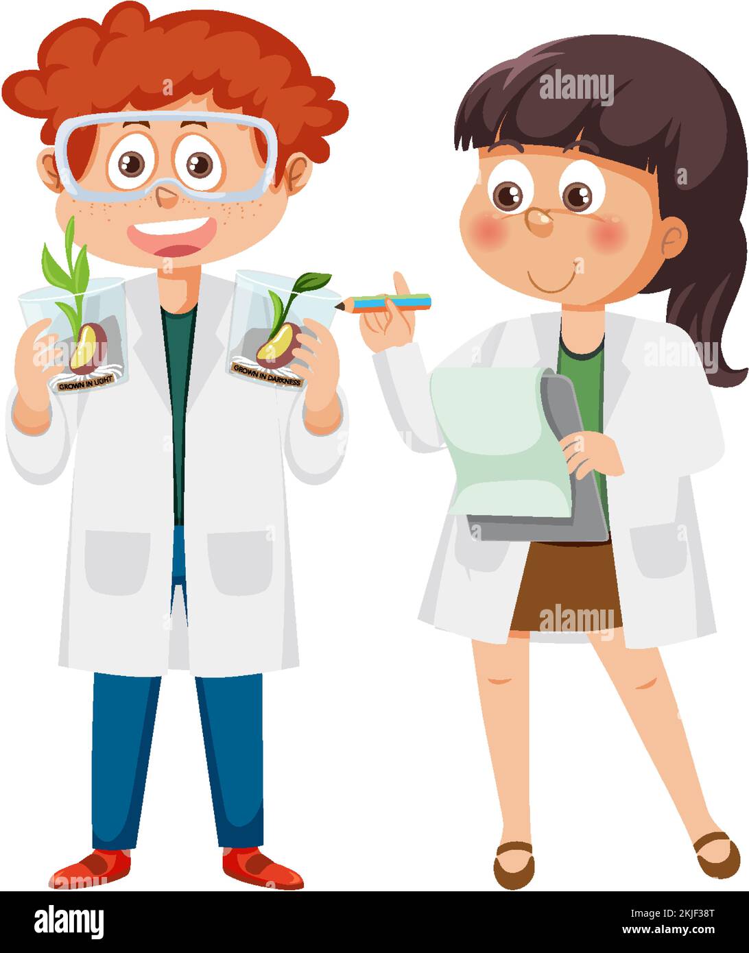 Scientist kids doing science experiment illustration Stock Vector Image ...