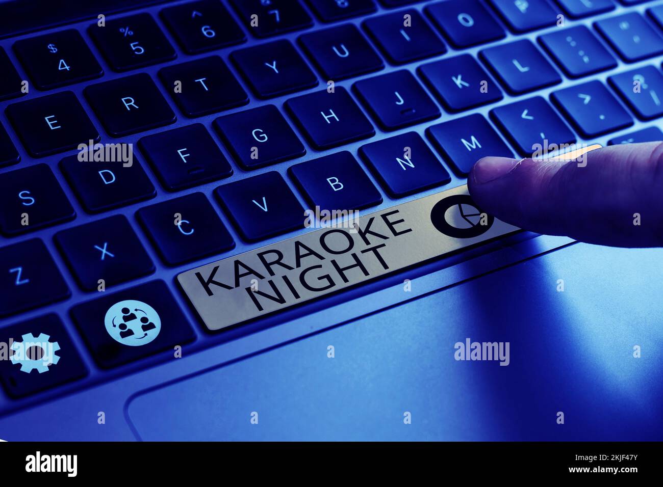 Hand writing sign Karaoke Night. Conceptual photo Entertainment singing ...