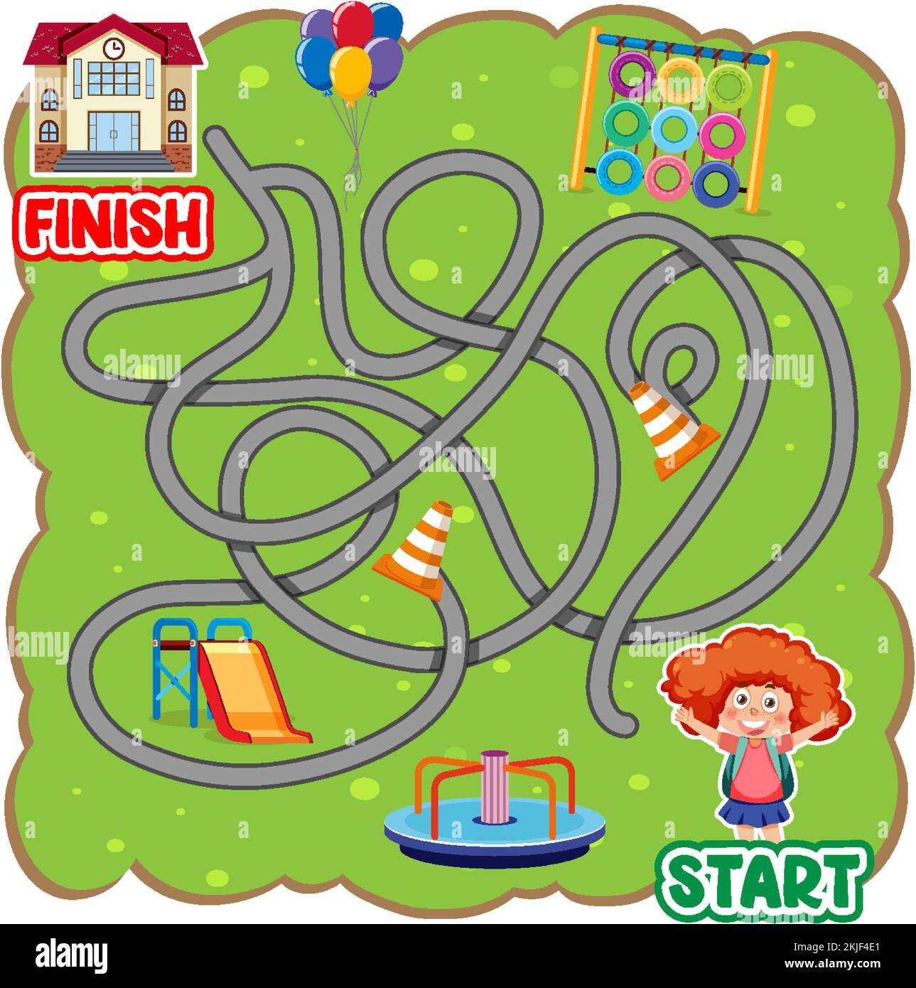 Maze game template for kids illustration Stock Vector Image & Art - Alamy