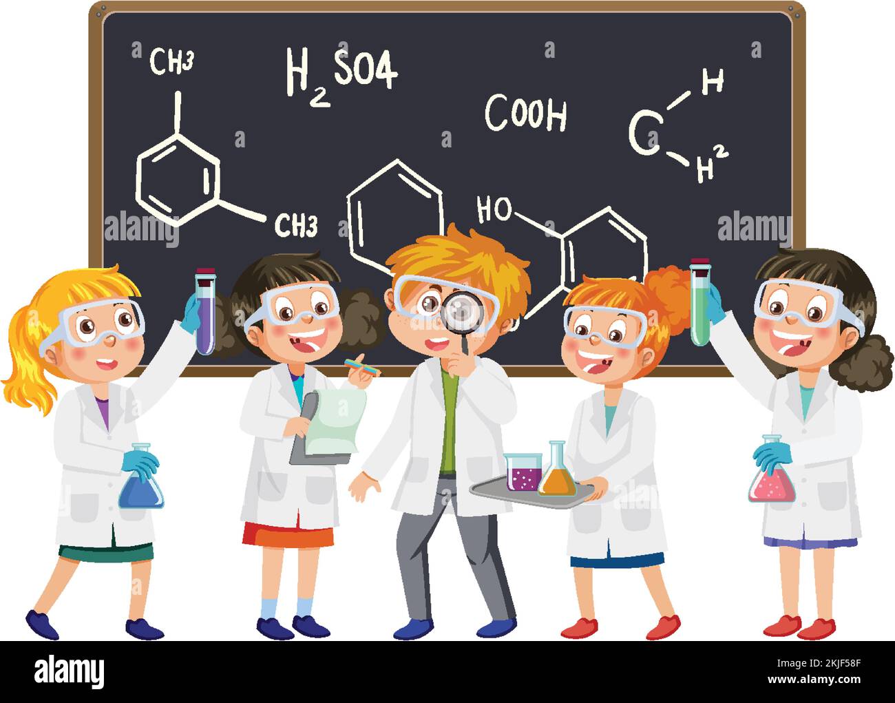 Kids wearing lab coats illustration Stock Vector Image & Art - Alamy