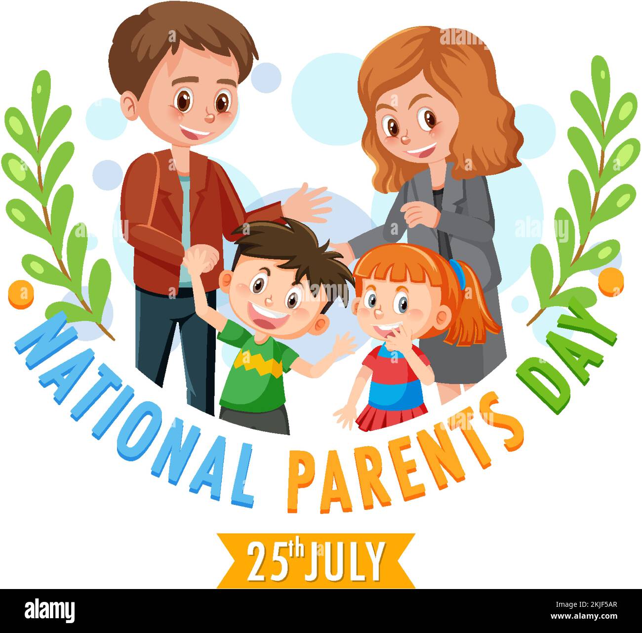 National Parents Day poster design with cartoon character illustration ...
