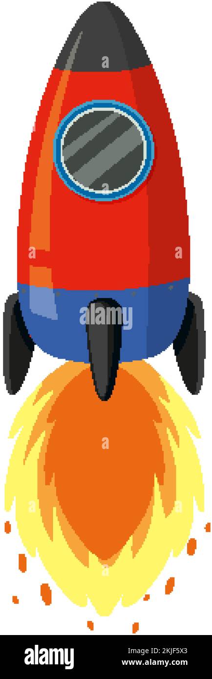 Red rocketship isolated on white background illustration Stock Vector ...