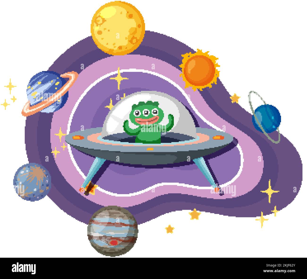 Alien monster in ufo isolated illustration Stock Vector Image & Art - Alamy