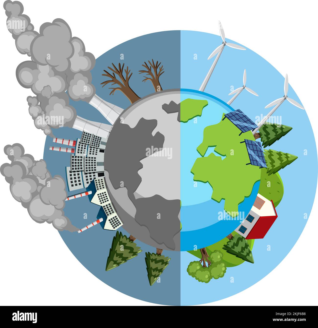 Global warming from pollution gas illustration Stock Vector Image & Art ...