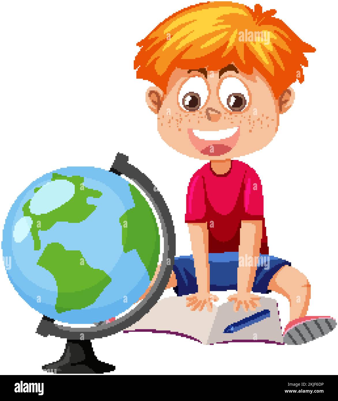 A boy with planet globe illustration Stock Vector Image & Art - Alamy