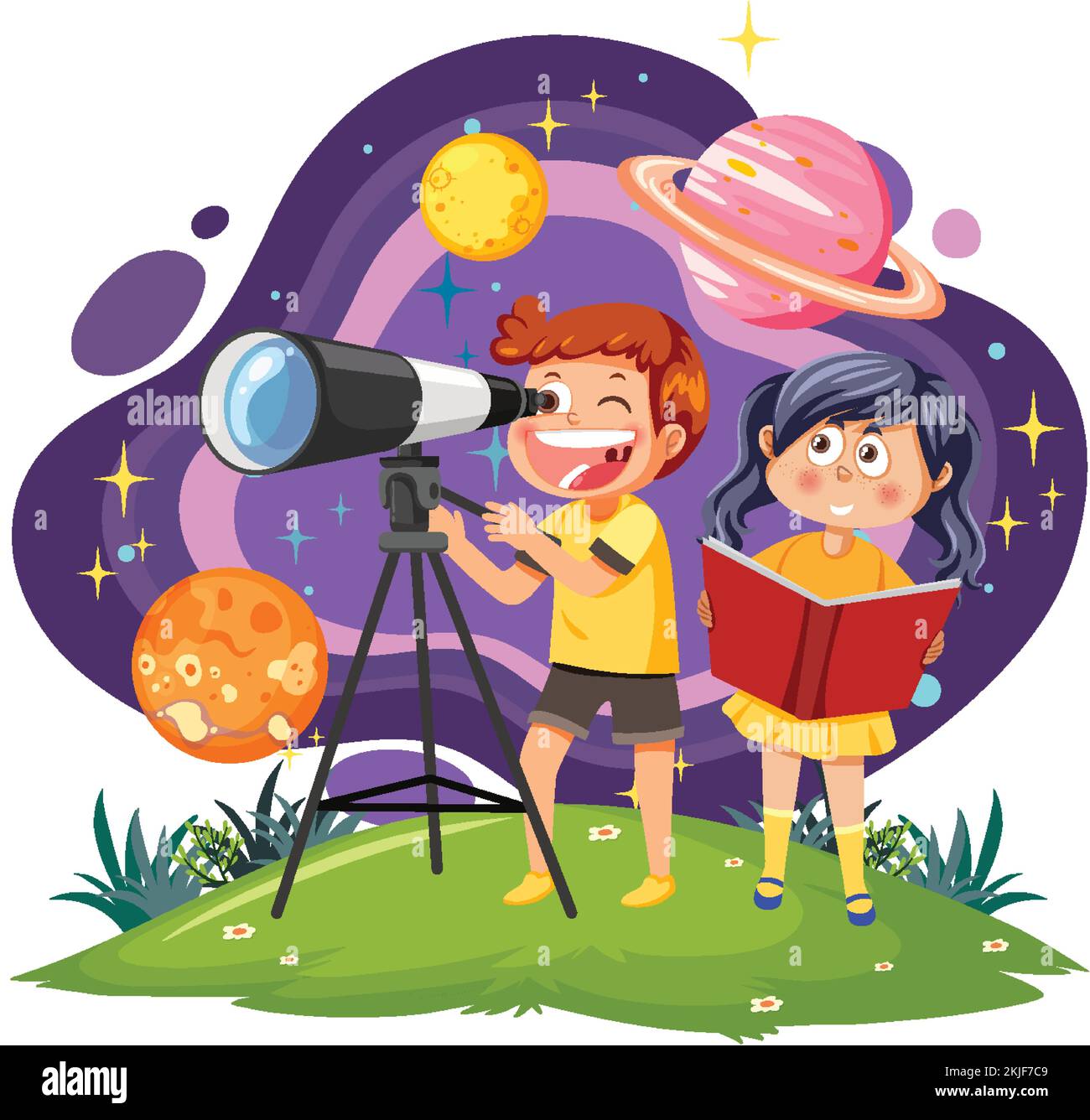 Kids observing Stock Vector Images - Alamy