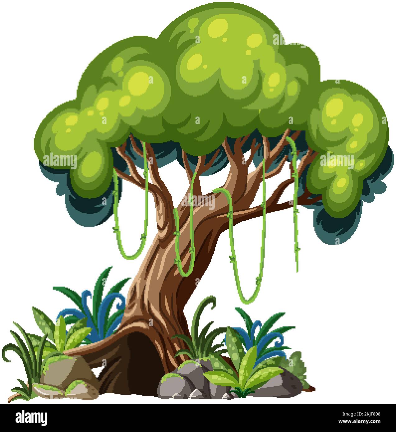 An isolated tree cartoon illustration Stock Vector Image & Art - Alamy