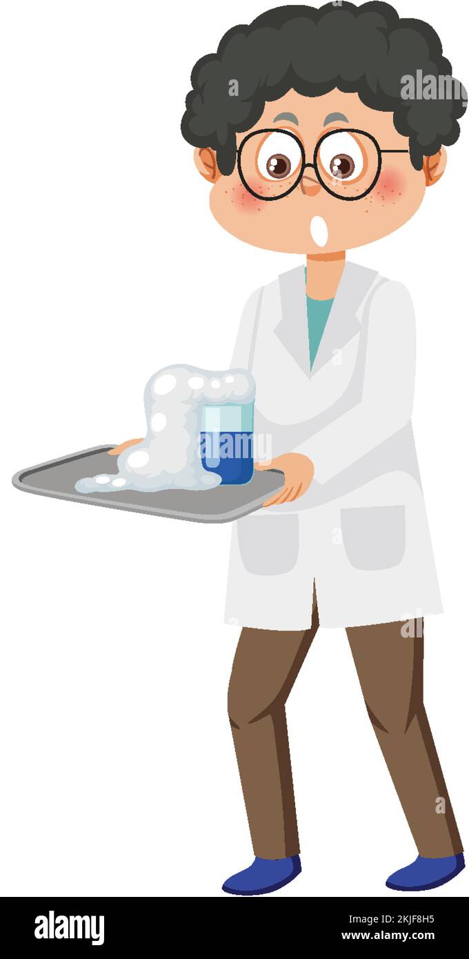 Scientist boy wearing gown outfit illustration Stock Vector Image & Art ...