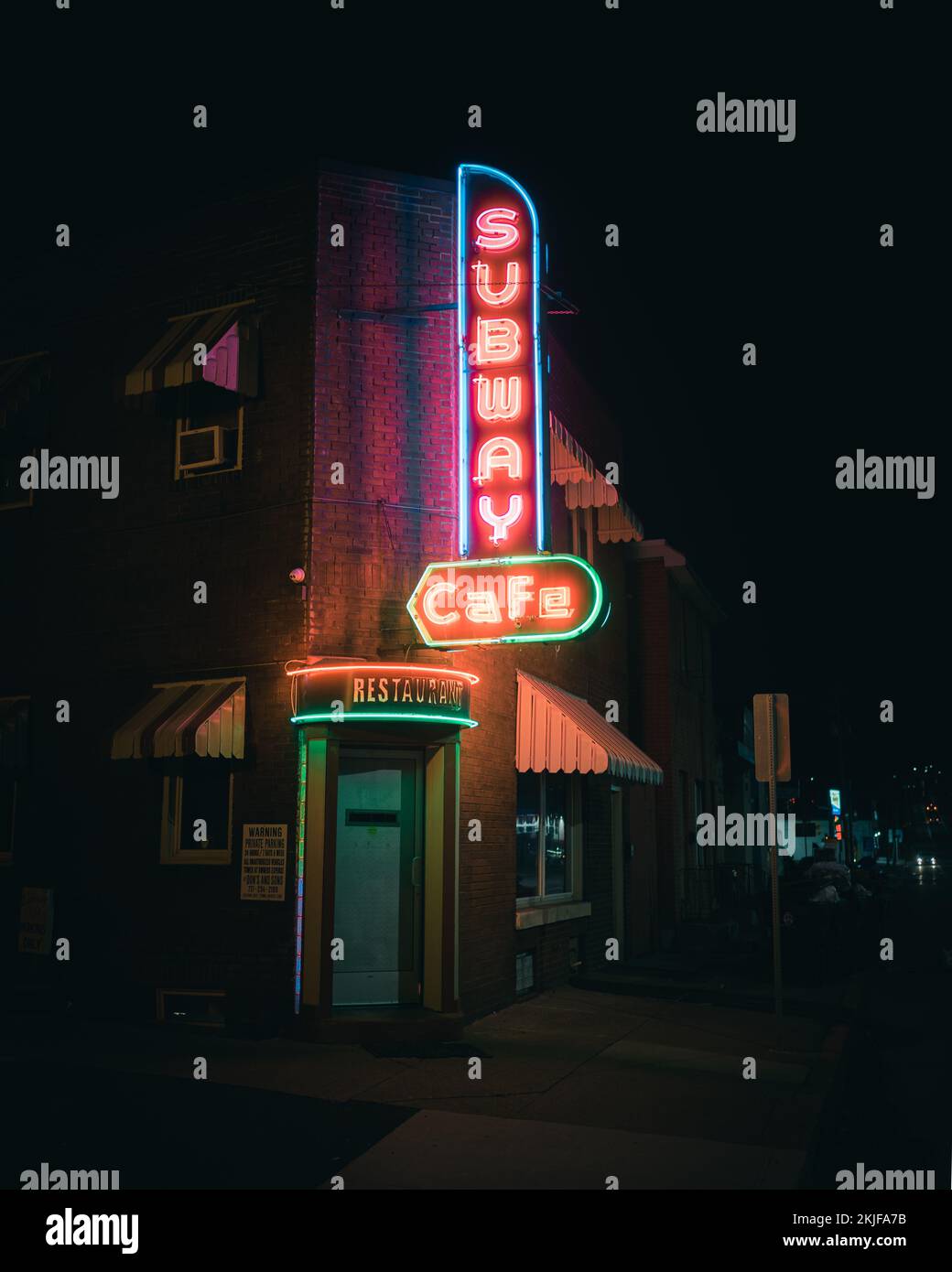 Subway Café vintage neon sign, Harrisburg, Pennsylvania Stock Photo - Alamy