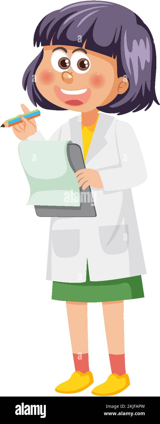 A girl wearing science gown illustration Stock Vector Image & Art - Alamy